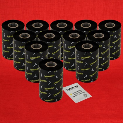 Premium Resin Enhanced Wax Barcode Ribbon, Box of 12 Compatible with ...